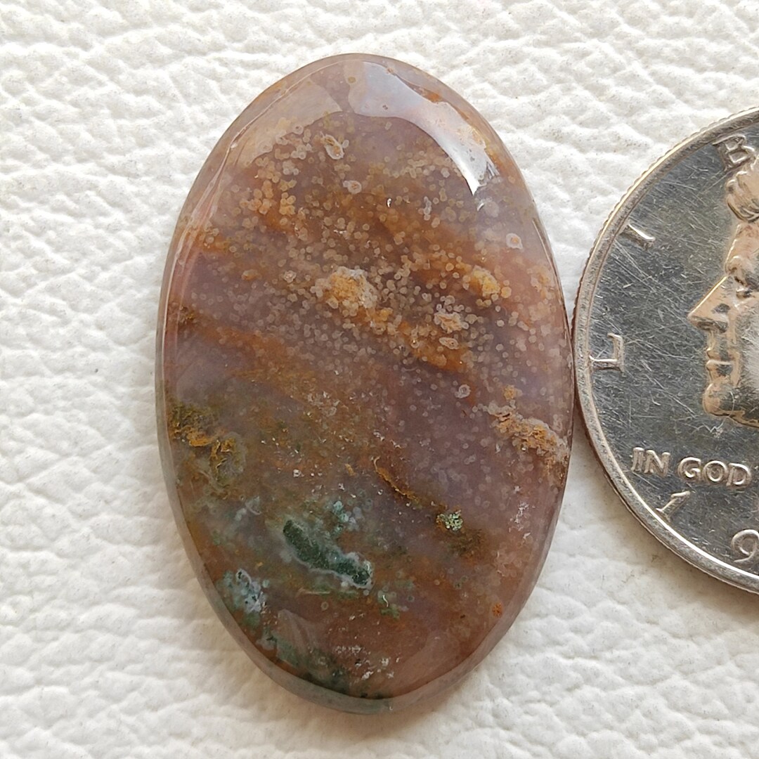 Larsonite Cabochon 60 Carat 40X25X6 MM Oval Shape Natural Green Brown ...