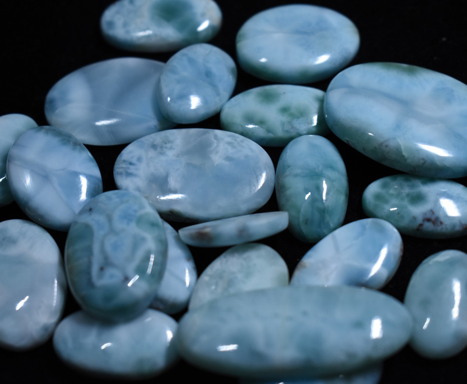 100 Carat Natural Sky Blue Larimar Pectolite Cabochon Atlantis | Etsy