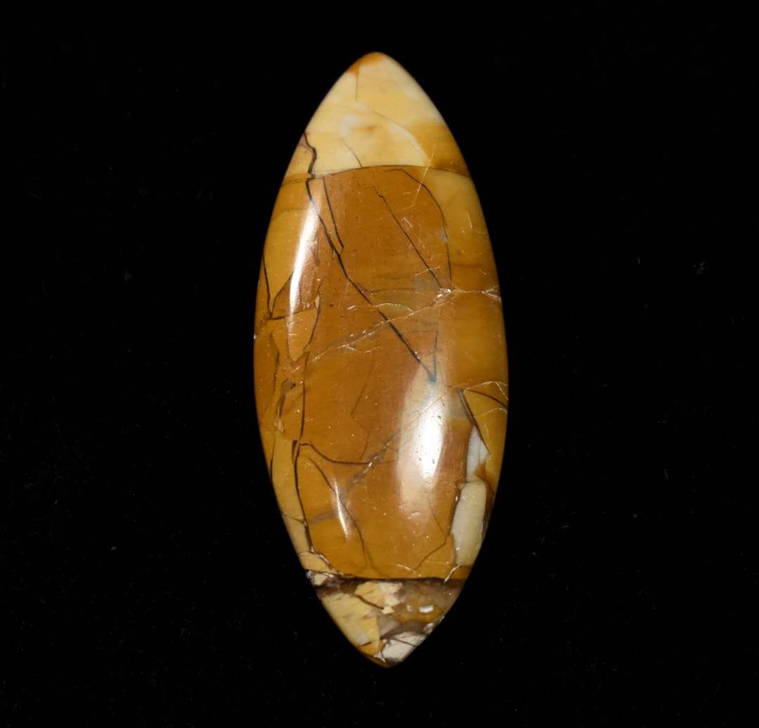 35 Carat Natural Brown Yellow Brecciated Mookaite Jasper Cabochon ...