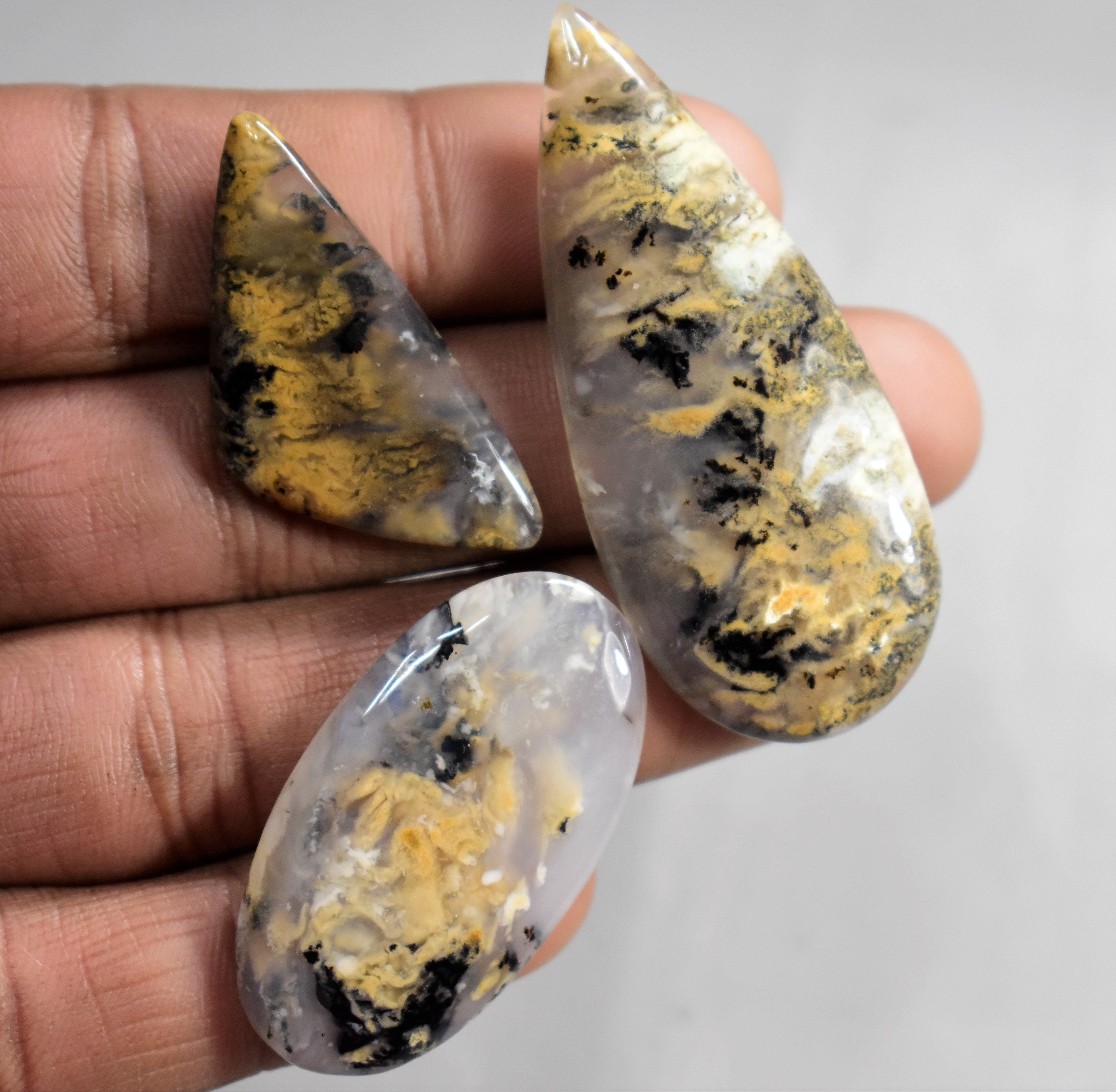 250ct 8-10pcs Natural Dendrite Agate Gemstone Loose Stone | Etsy