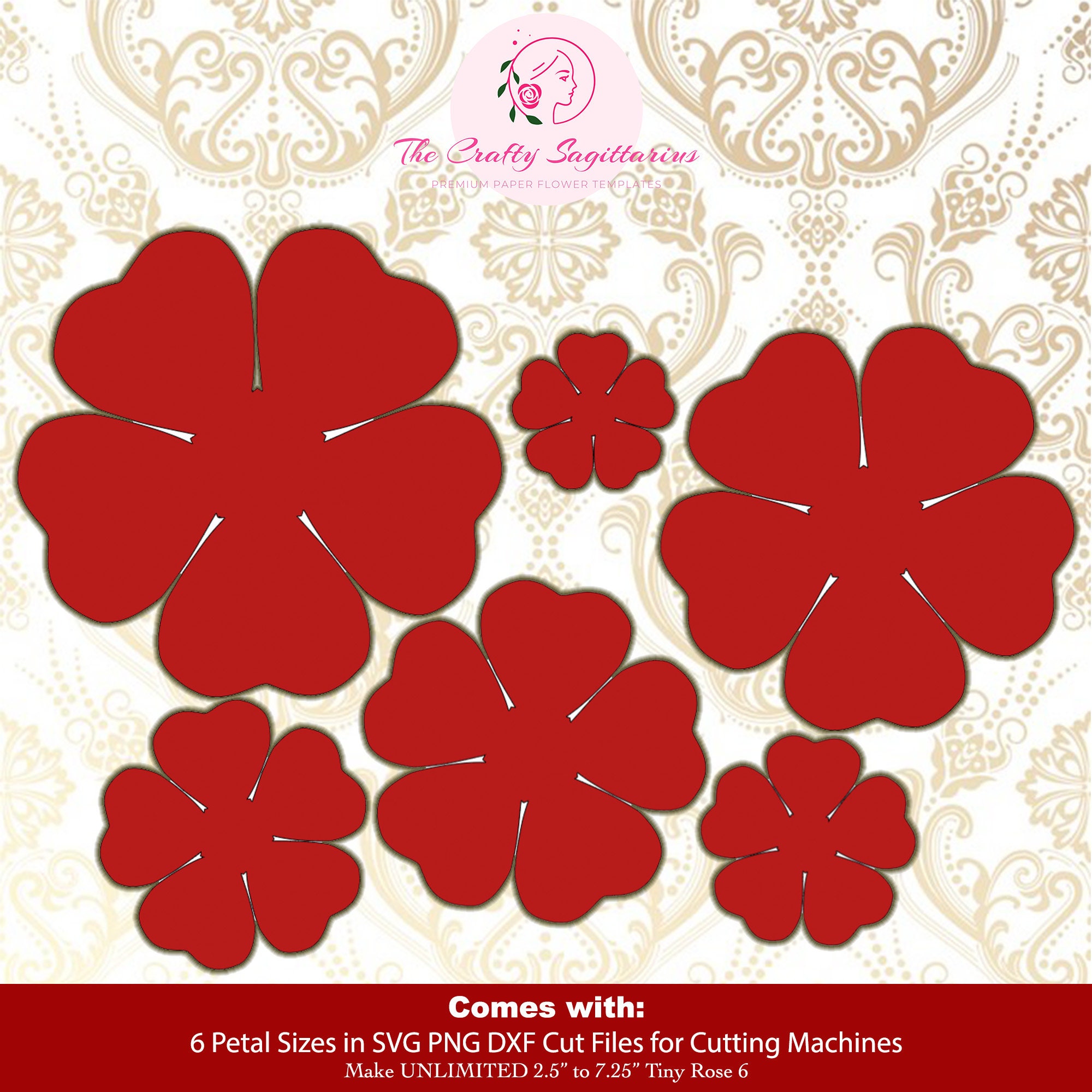 6 Petal Flower Template
