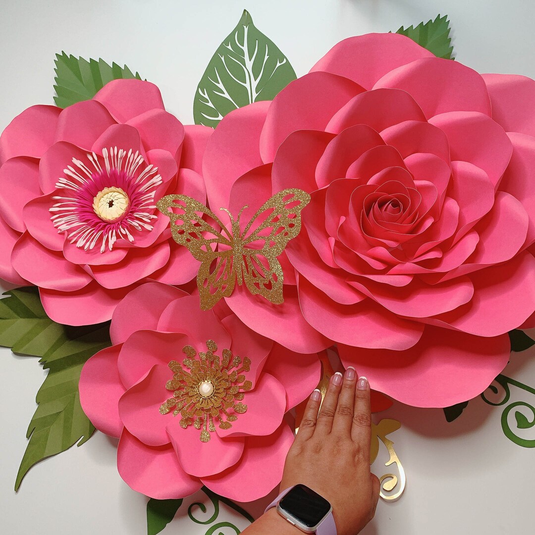 3 Sizes Petal 33 Paper Flower Templates | SVG PNG DXF | Cut Files ...