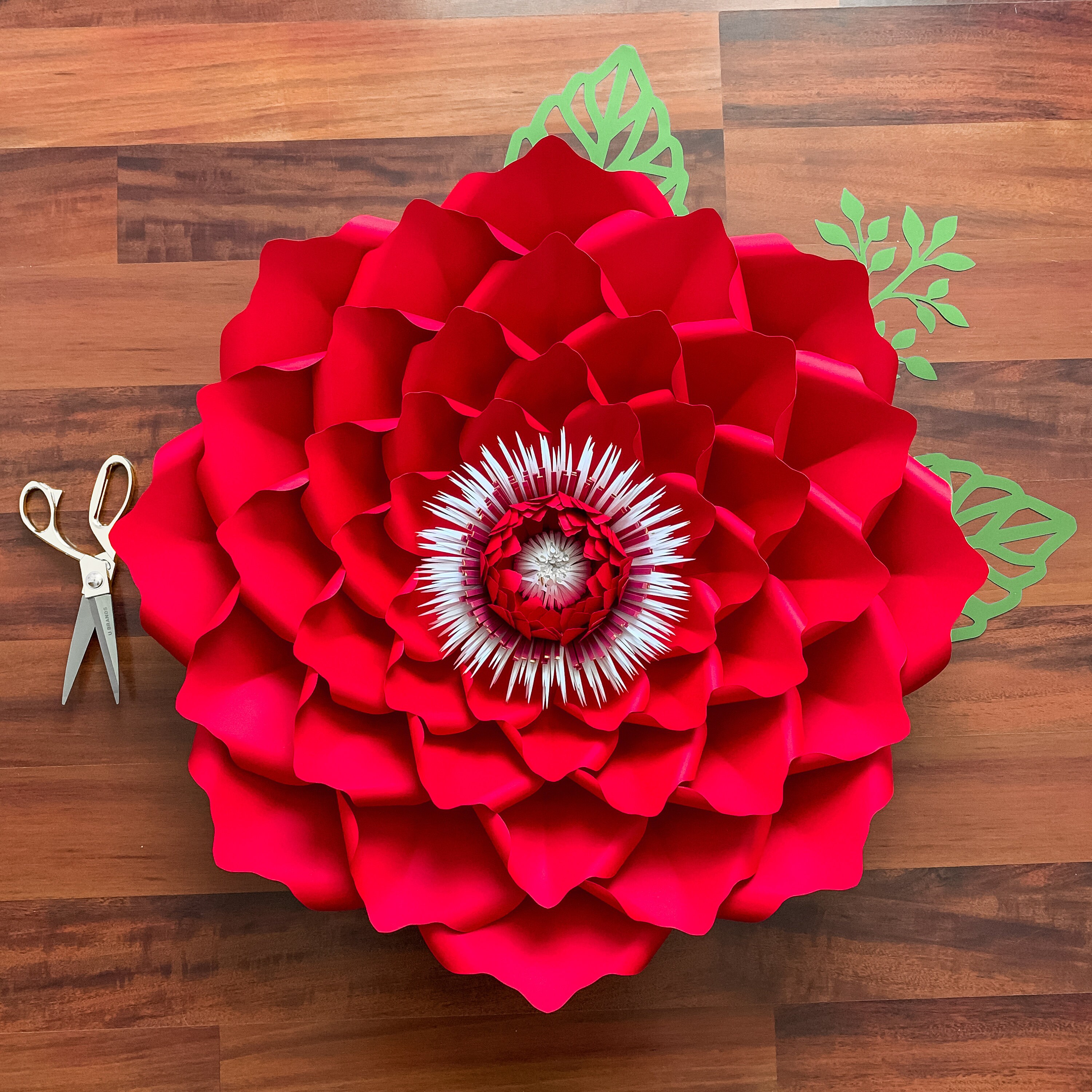 DIY Paper Flowers Backdrop PDF Printable Flower Petal Template SVG