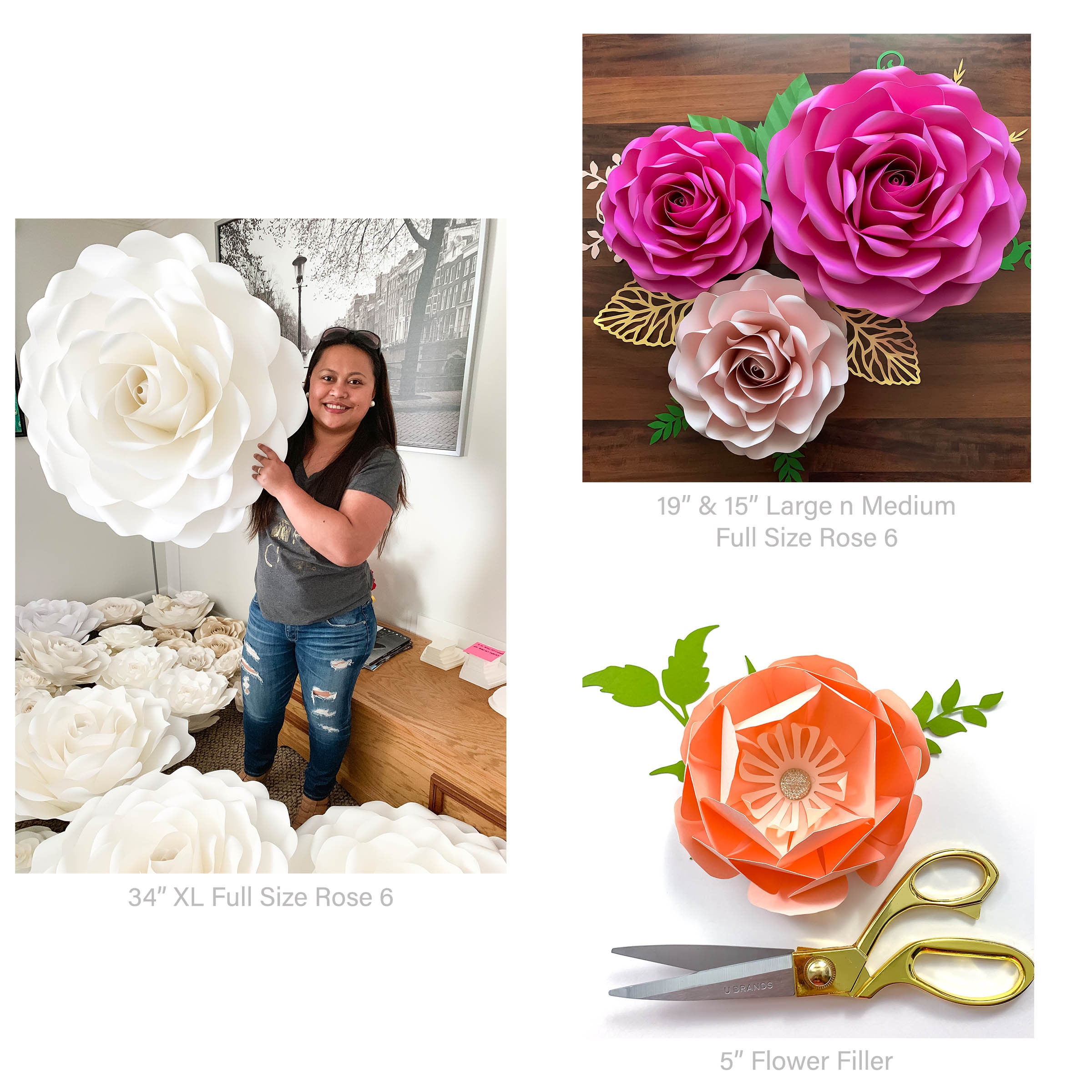 Paper Flower Wall Flower Templates Recreate the Massive Paper | Etsy