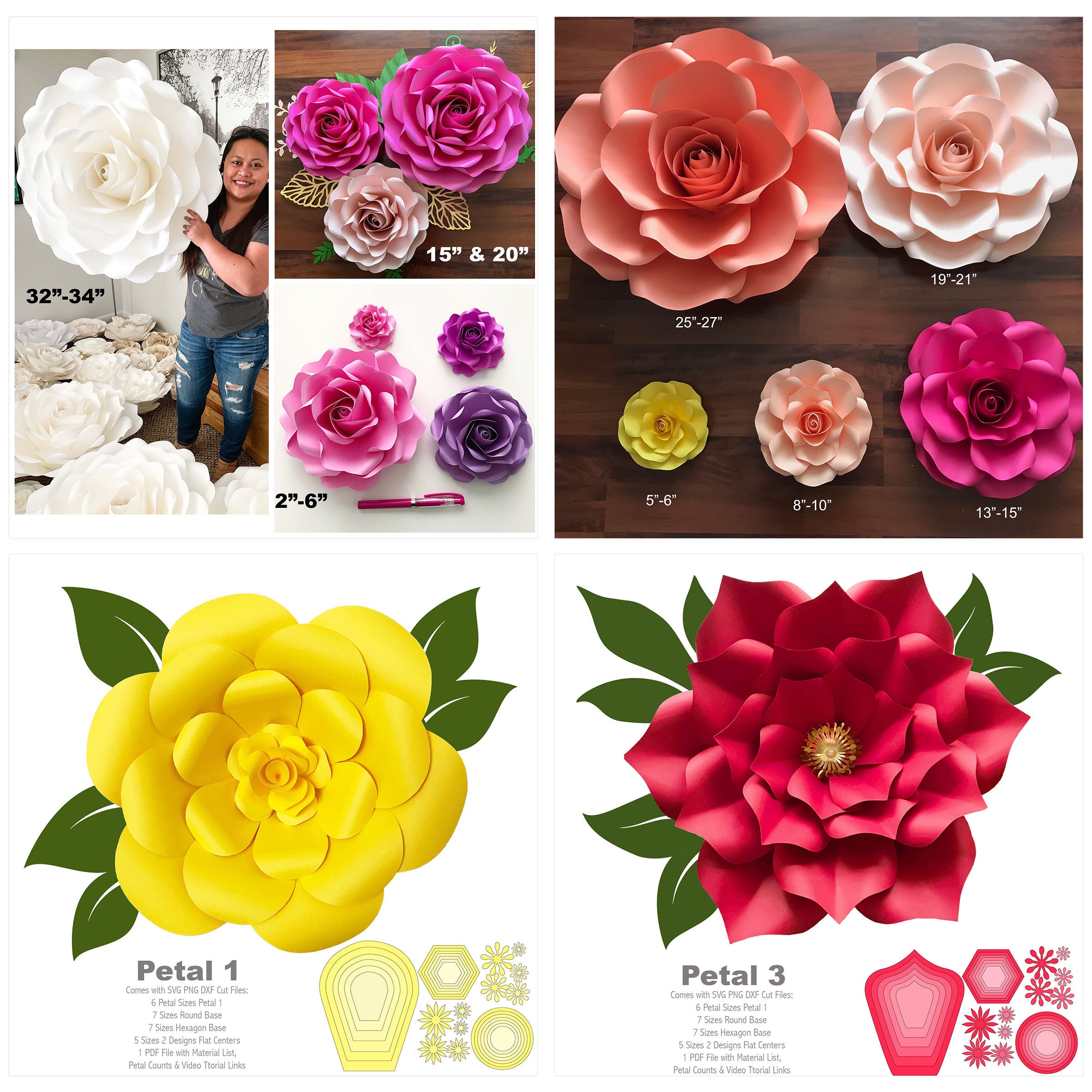 Business 2.0 the Ultimate Paper Flower Templates Package Kit | Etsy
