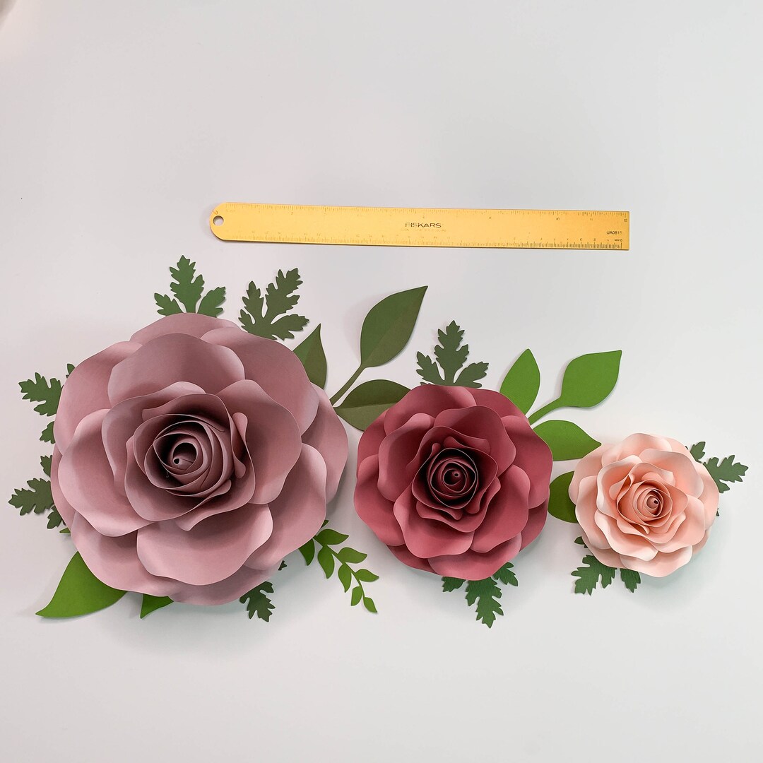 SVG CUT FILES of Small Mini & Nano Rose Paper Flower Template Diy ...