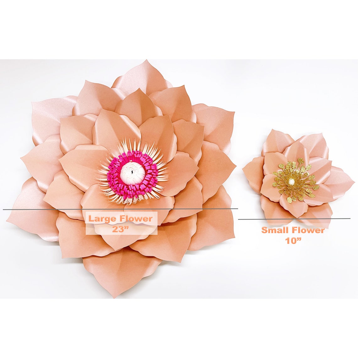 Vector Cut Files Petal 180 Paper Flowers Template flat Center - Etsy