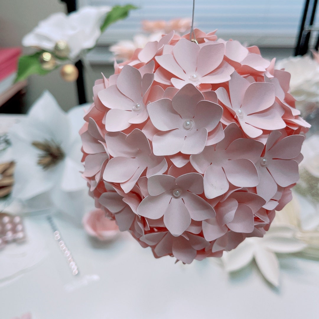 Hydrangea in SVG PNG DXF Paper Flower Template for Cutting Machine ...