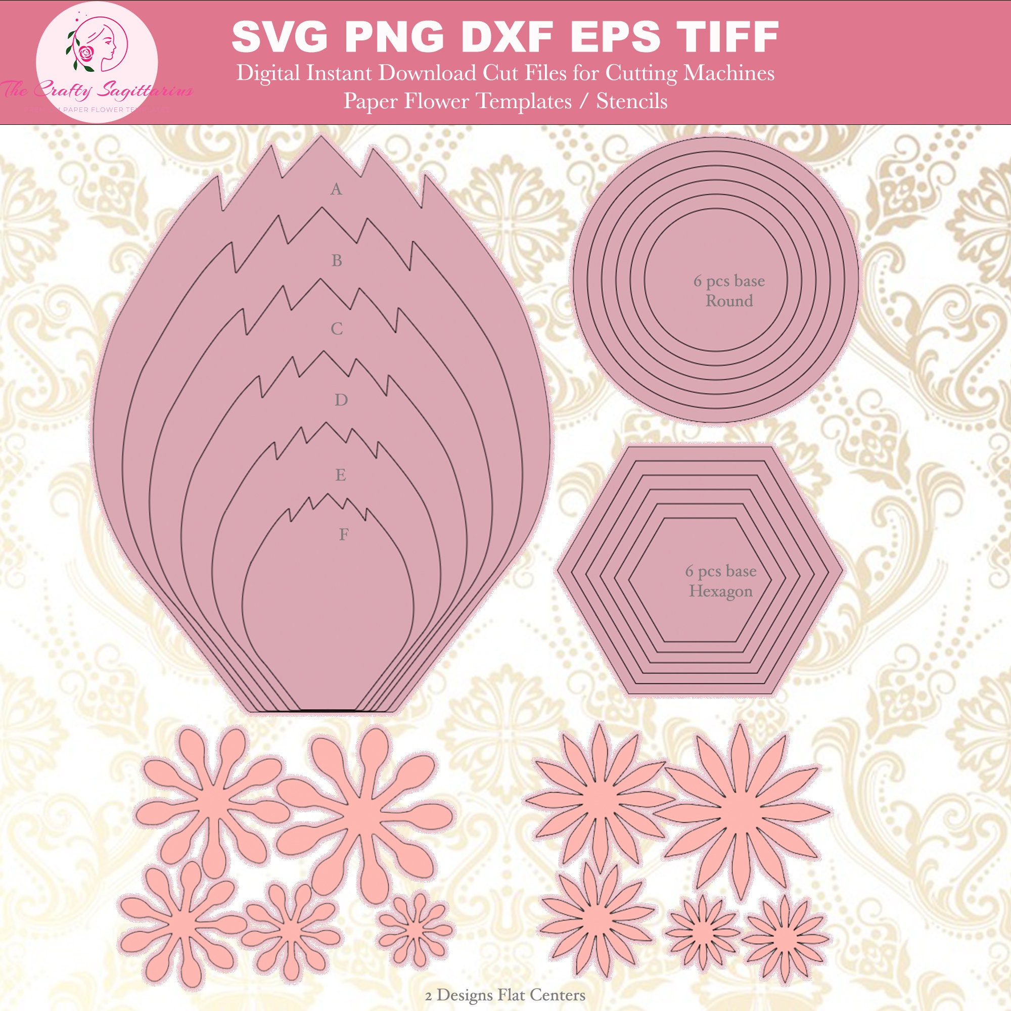 Petal 46 SVG PNG DXF Cut Vector Files for Cutting Machines Giant Paper ...