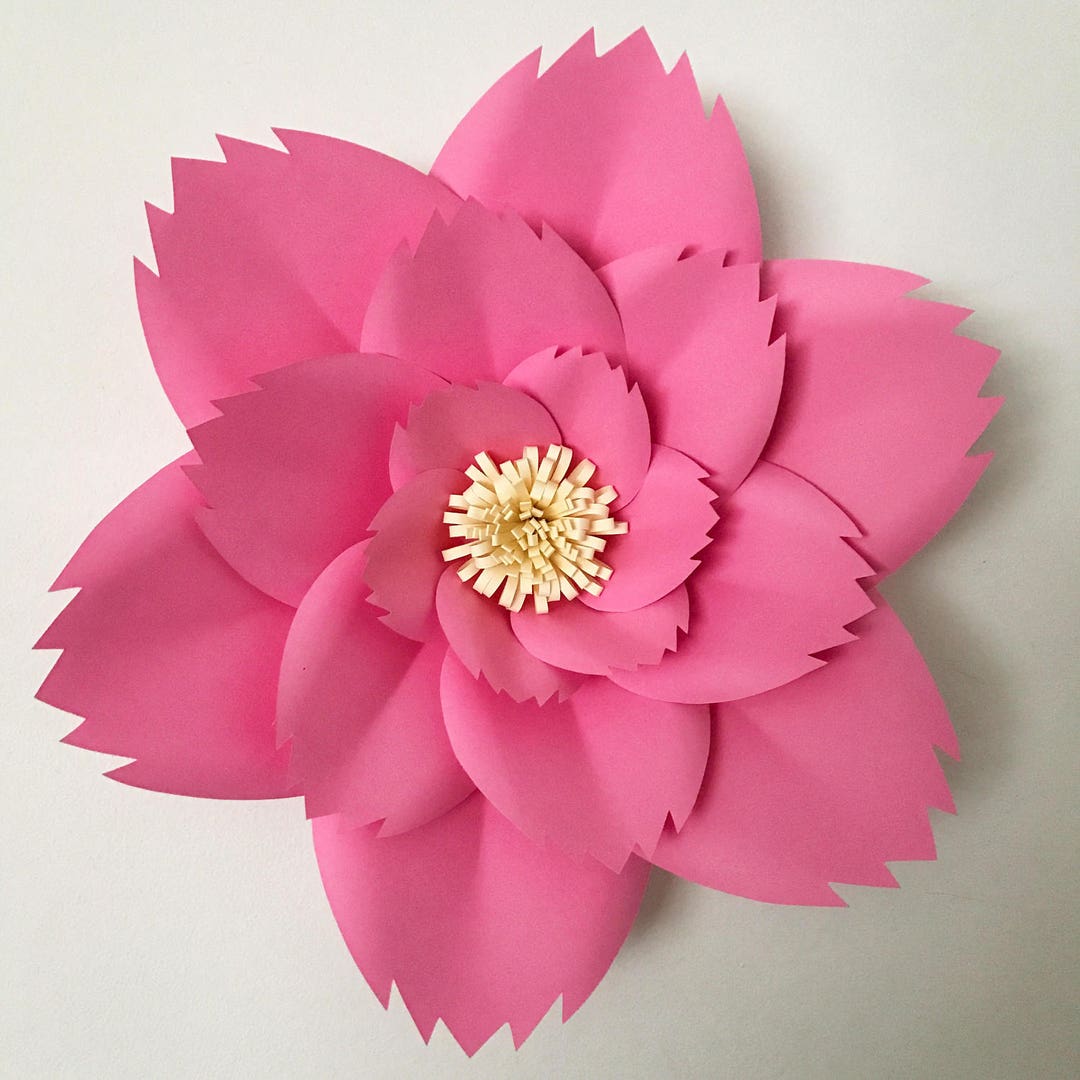 Paper Flowers -PDF Petal #46 Paper Flower Template With Base, DIGITAL ...