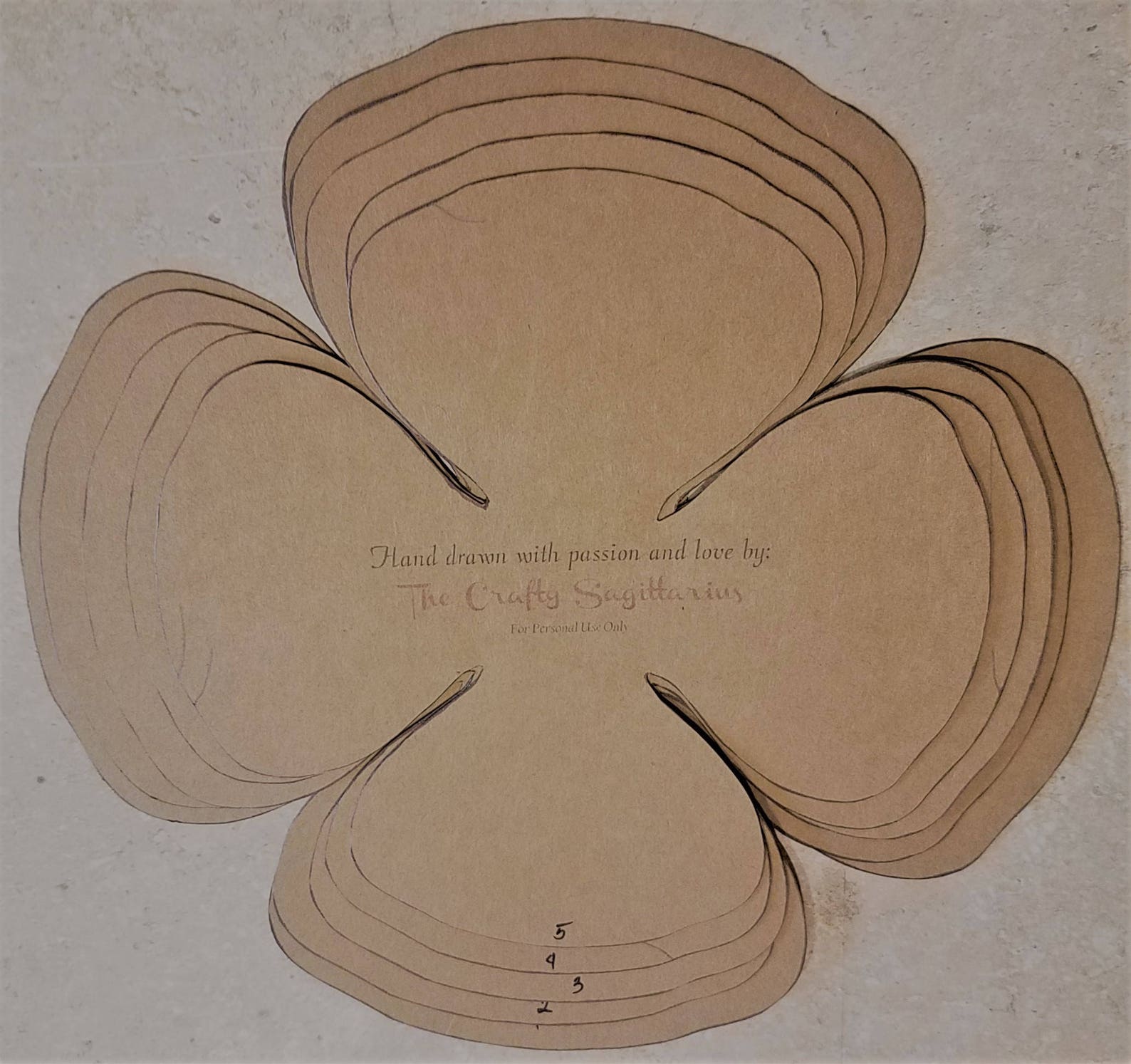 Paper Flowers -PDF Flower Center Template, Package of 2 Sizes, Digital ...