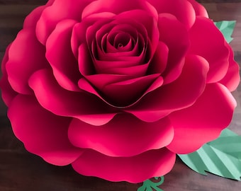 PDF A4 XL Rose Paper Flower Templates W/ Rose Bub Center - Etsy