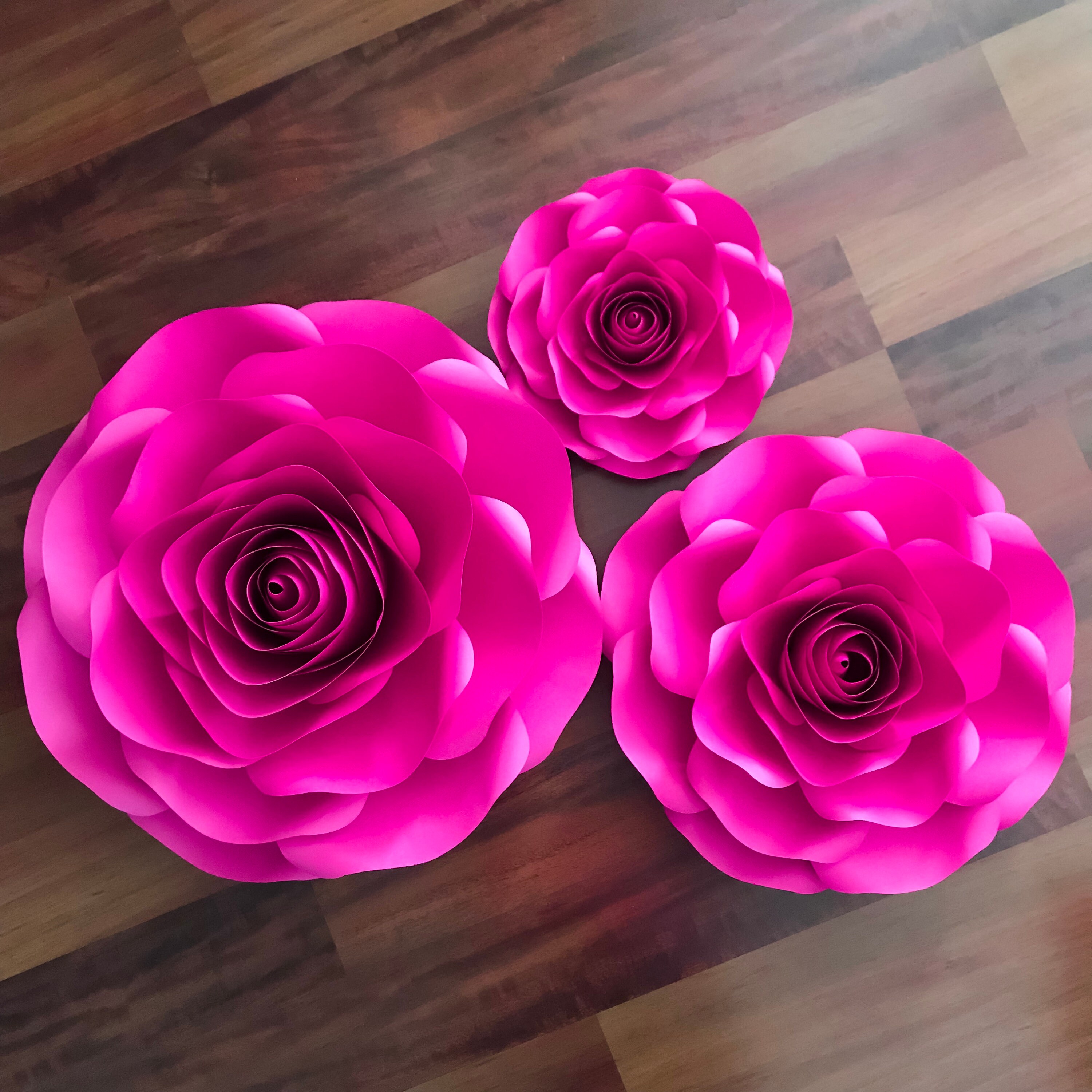 PDF 3RoseCombo Large Medium Small Roses Paper Flowers Paper Flower Templates Printable TraceNCut 