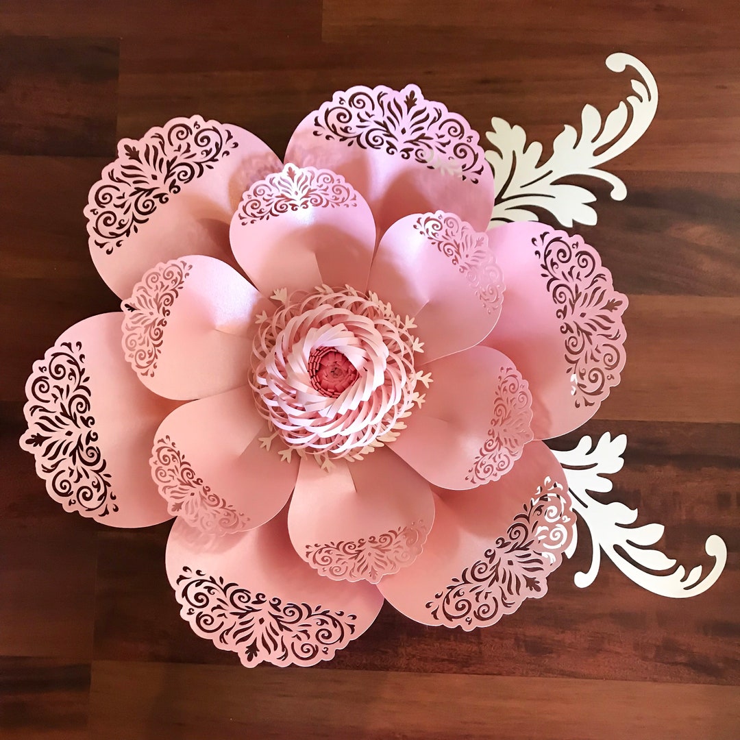 SVG PNG DXF Lace Paper Flower Template #8 for Cutting Machines 2 ...