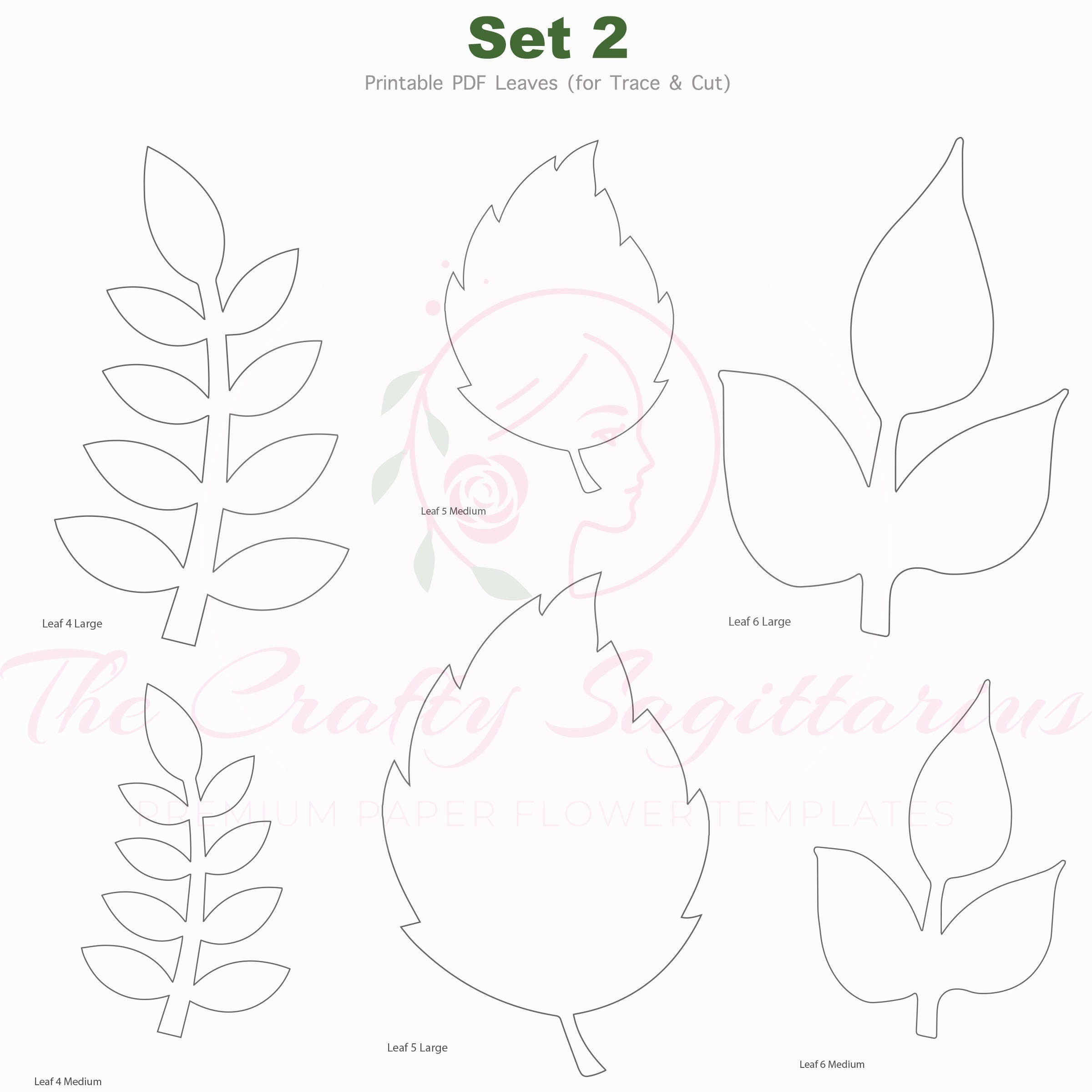 PDF Set 2 Leaves 3 Different Styles, 2 Different Sizes Easy to Trace N ...