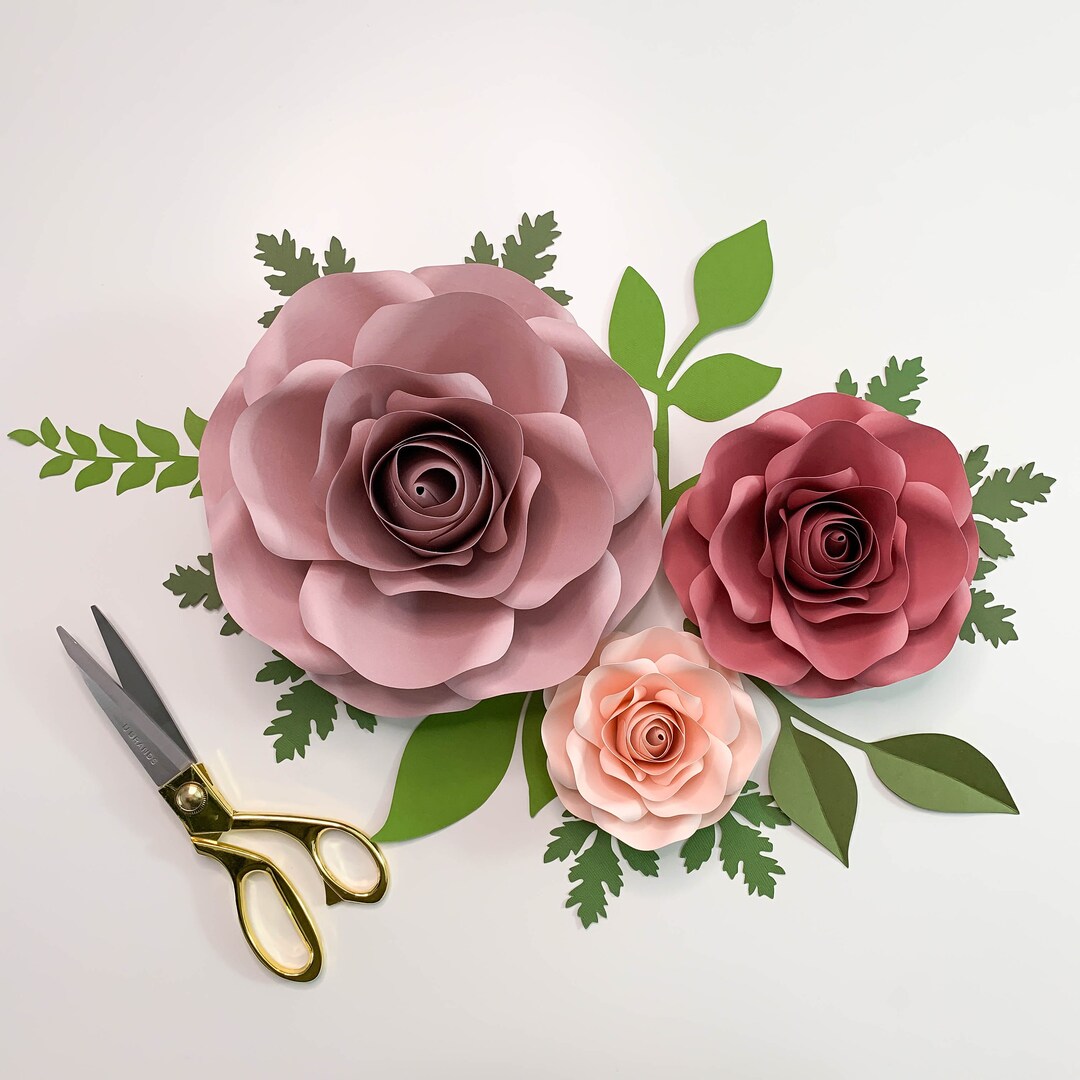 PDF PRINTABLE TEMPLATES of Small Mini & Nano Rose Paper Flower Template ...