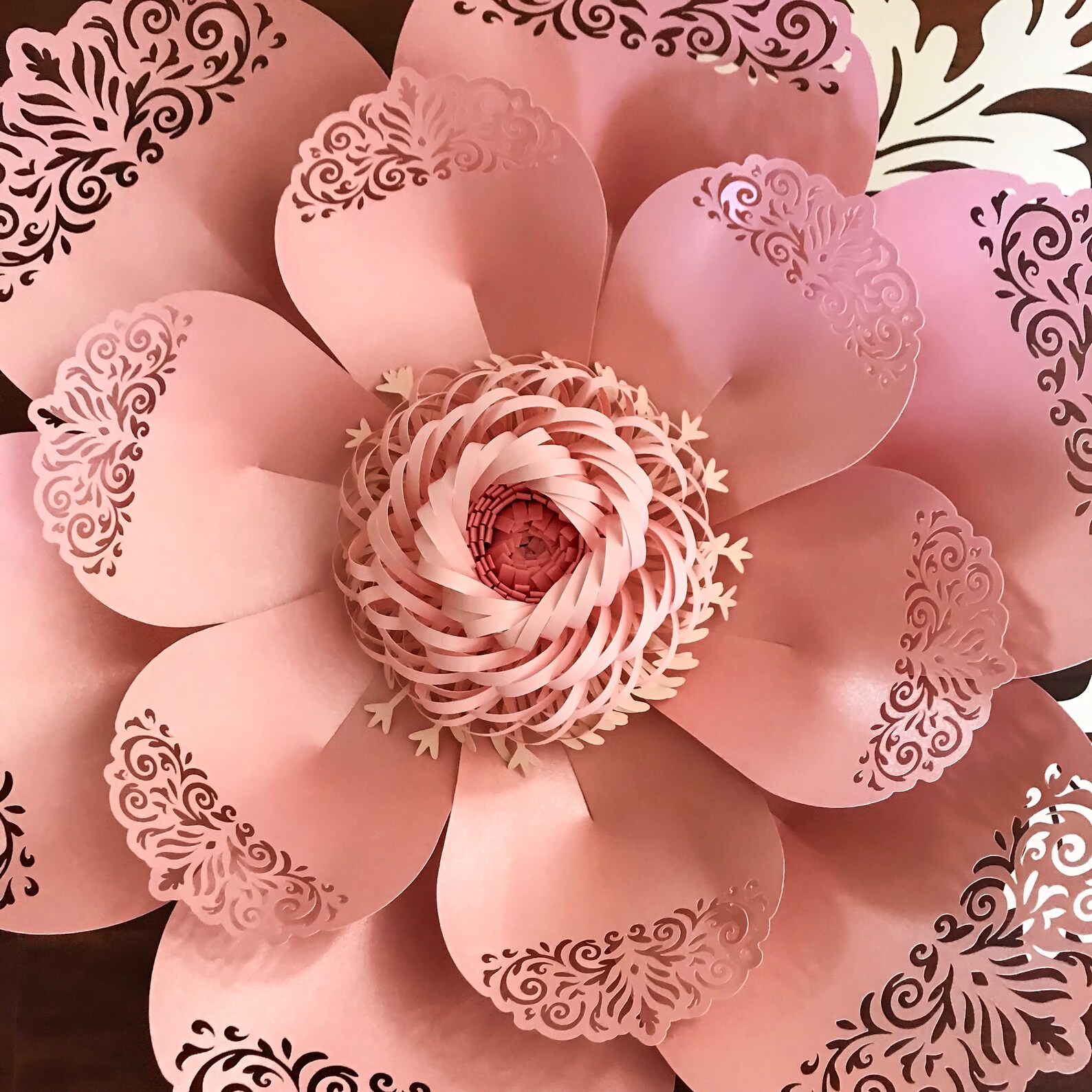 SVG PNG DXF Lace Paper Flower Template 8 for Cutting Machines - Etsy ...