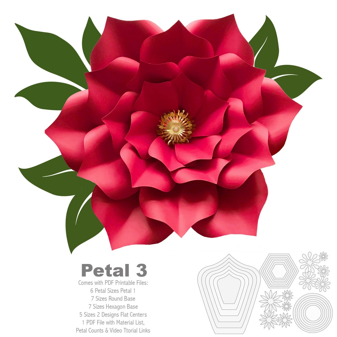 PDF Petal 3 Printable Paper Flowers Templates 3d and DIY Paper Flower ...