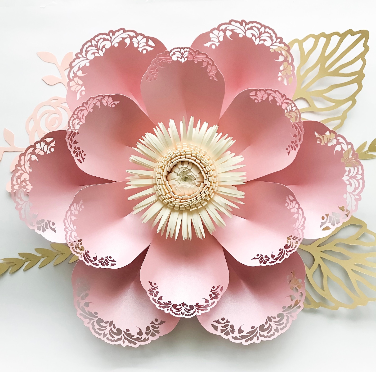 SVG PNG DXF Lace Paper Flower Template #9 for Cutting Machines 2 ...