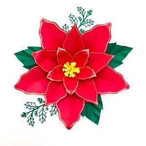 16" Paper Poinsettia Machine Cut Files | SVG PNG DXF | Diy Christmas ...