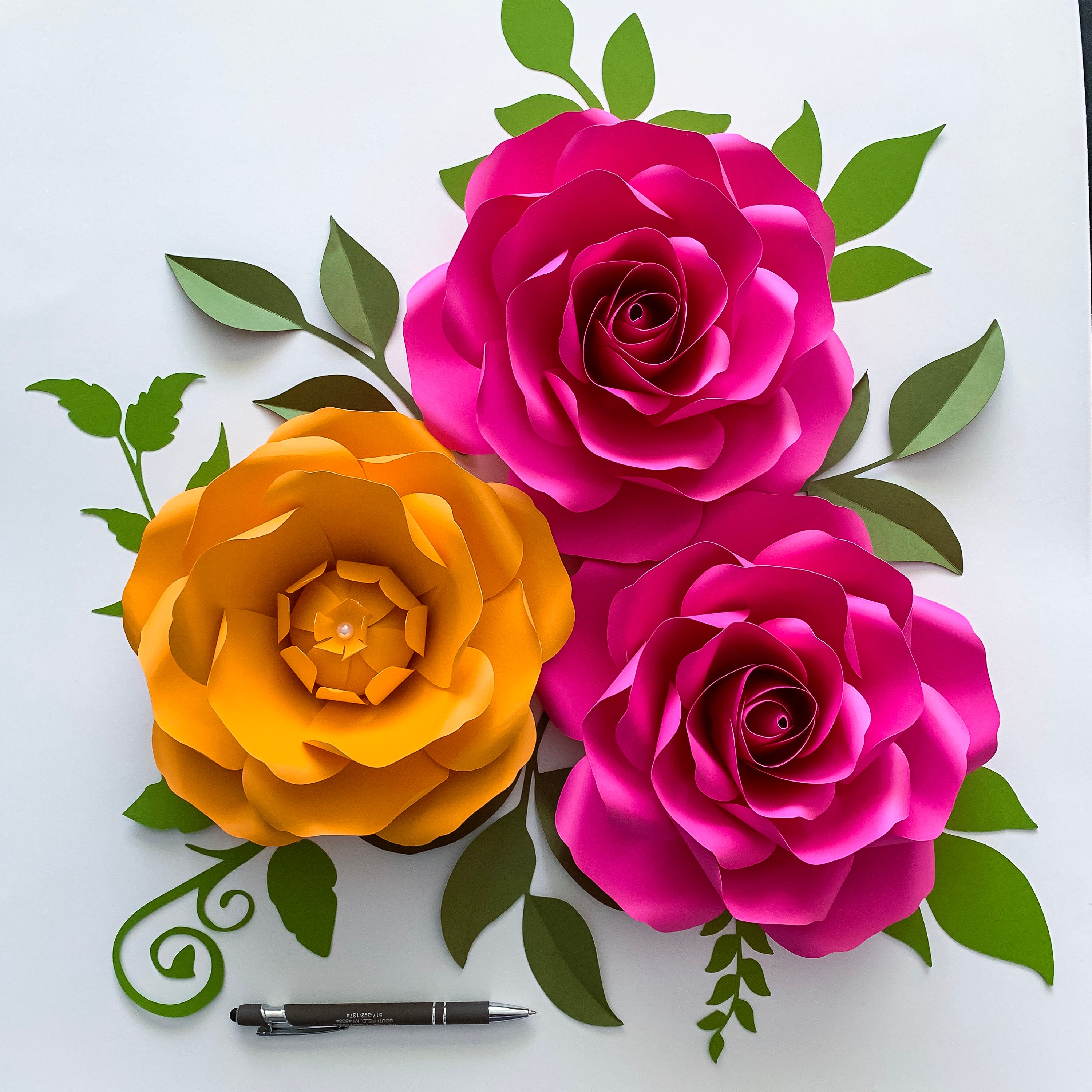Paper Flower Template Svg And Printable Pdf Paper Rose