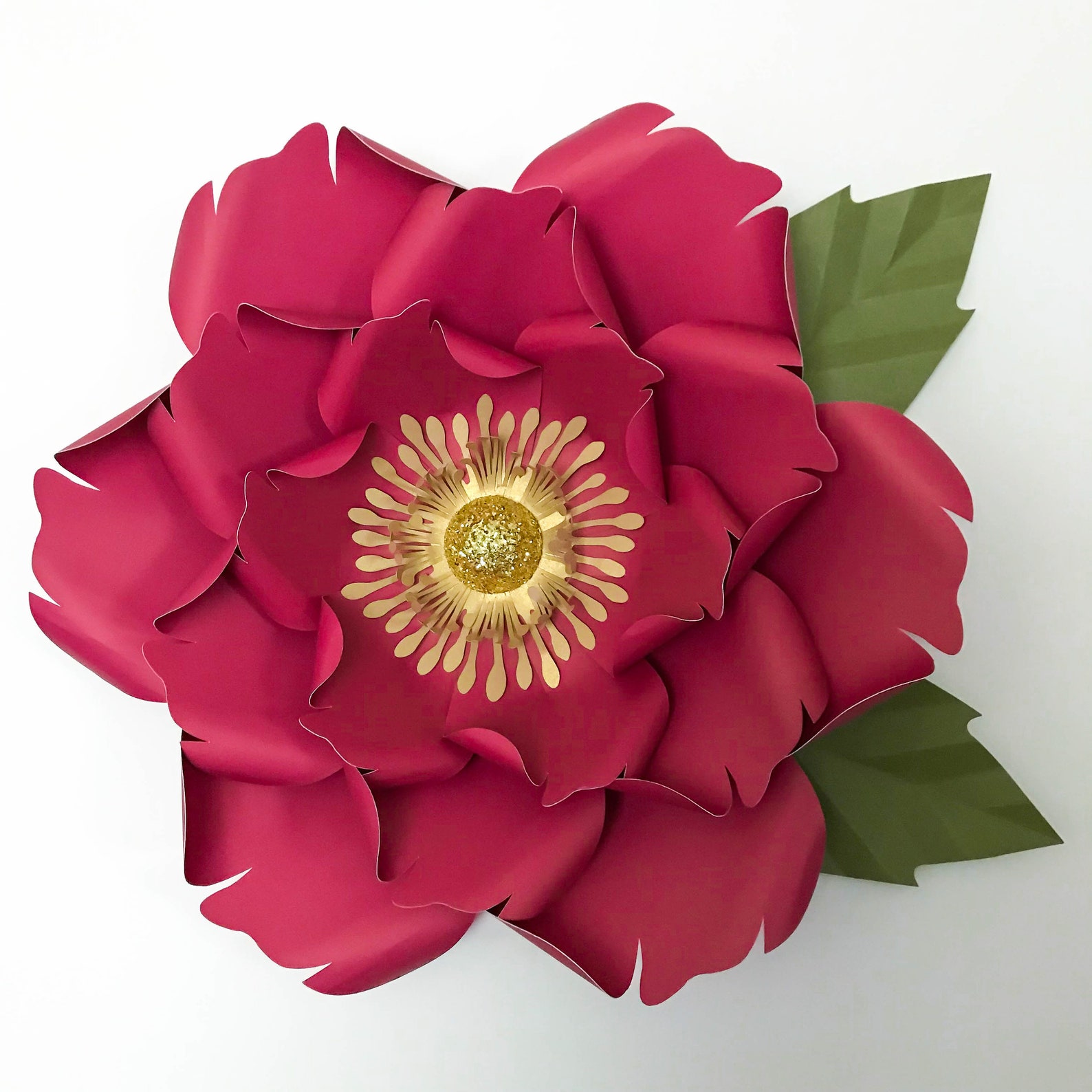 SVG PNG DXF Petal 8 Paper Flowers Template Cut File With Free Base and ...