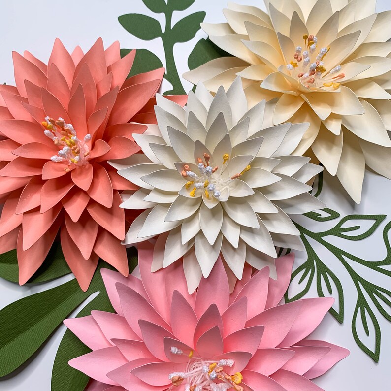 Paper Flowers PDF Printable Trace and Cut Digital Instant Download ...