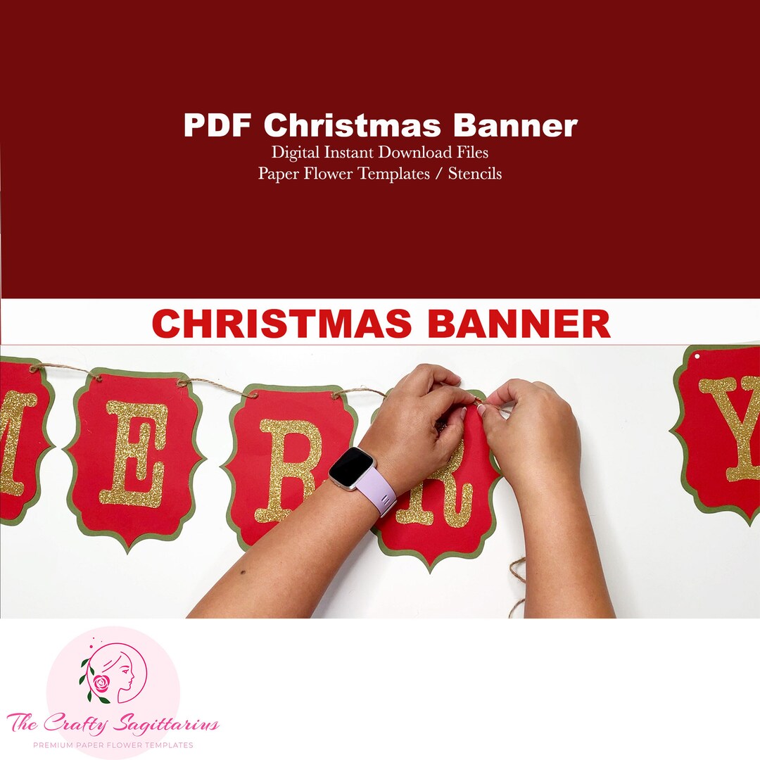 Christmas Banner PDF Printable Template Stencil for Trace and - Etsy