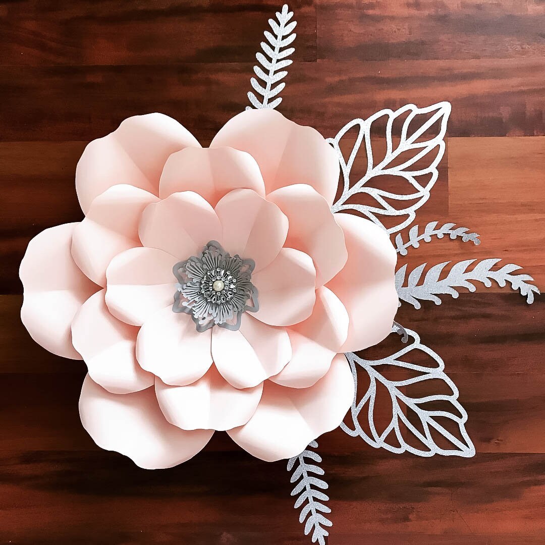 Paper Flowers -SVG Petal #165 Paper Flower Template With Base, DIGITAL ...