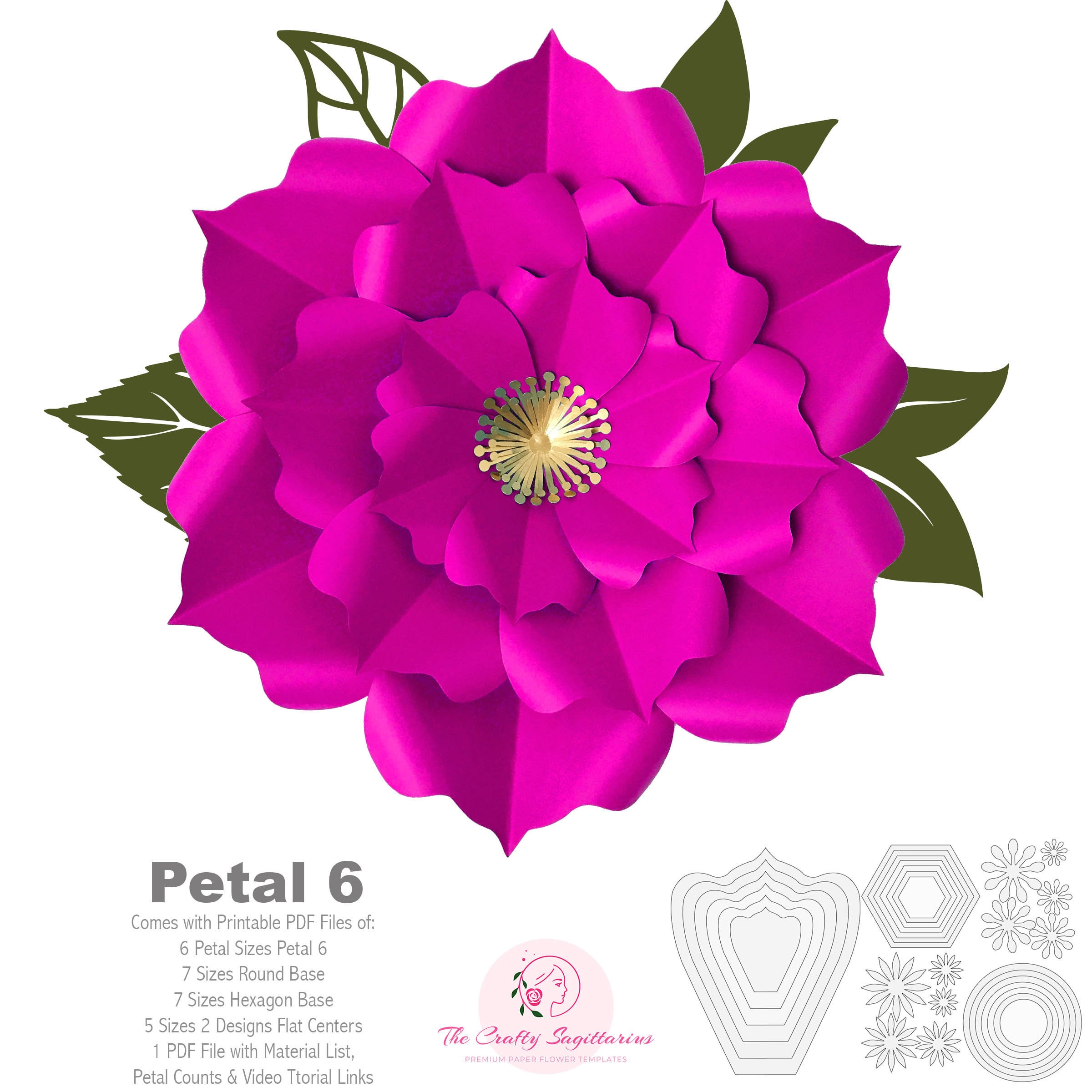6 Petal Flower Outline