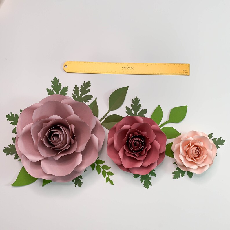 PDF PRINTABLE TEMPLATES of Small Mini & Nano Rose Paper Flower Template ...