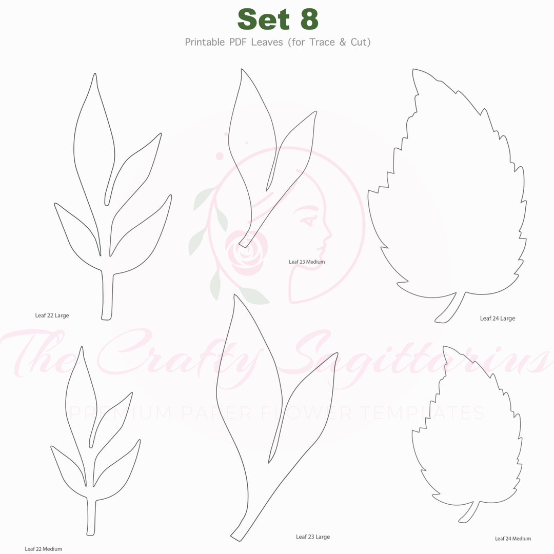 PDF Set 8 Leaves 3 Different Styles, 2 Different Sizes Easy to Trace N ...