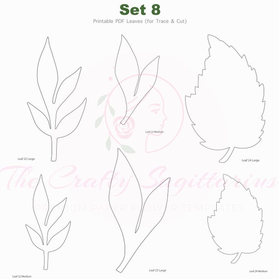 PDF Set 8 Leaves 3 Different Styles 2 Different Sizes Easy to | Etsy