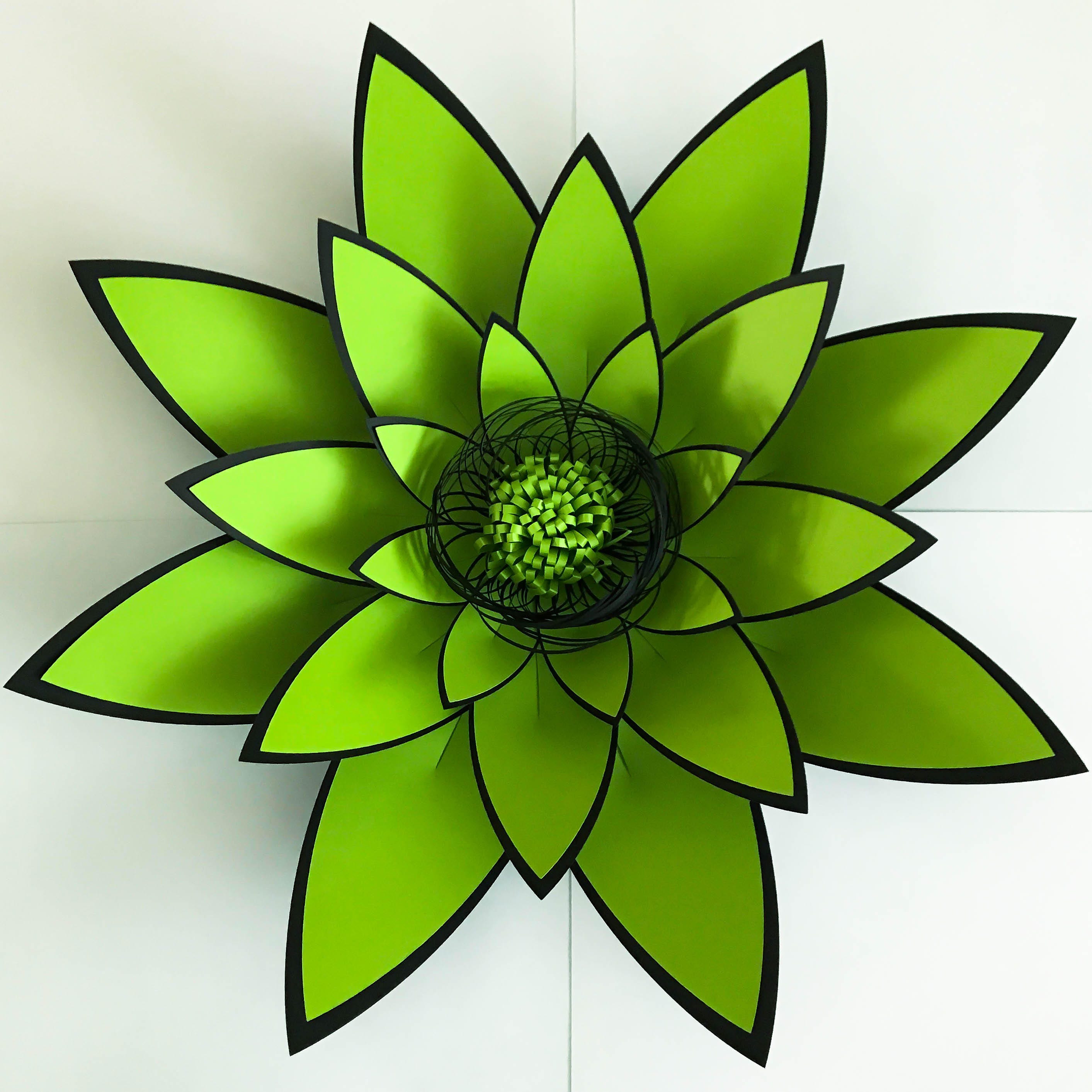 PDF Petal 4 Paper Flowers Template With Base Flat Center Printable 