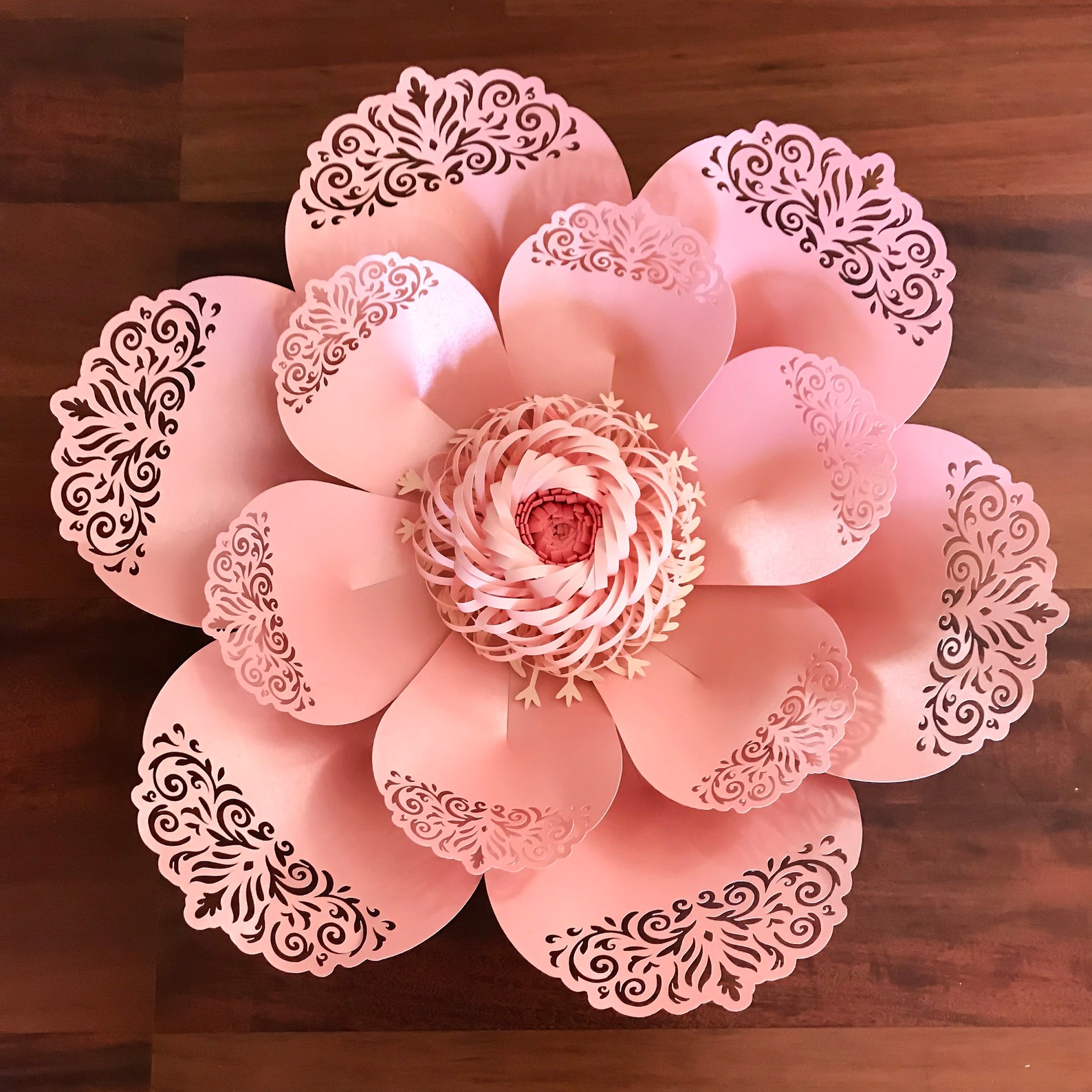 SVG PNG DXF Lace Paper Flower Template 8 for Cutting Machines - Etsy ...