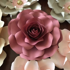 Paper Flowers-medium Rose/pdf Printable/giant Paper Flower Templates ...