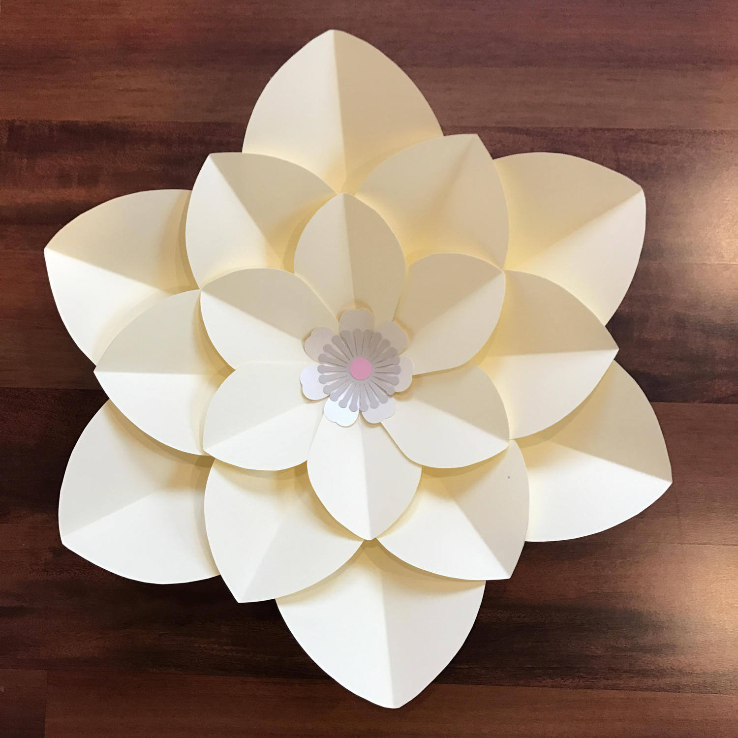 SVG PNG DXF Petal 2 Paper Flower Template with Base and Flat | Etsy
