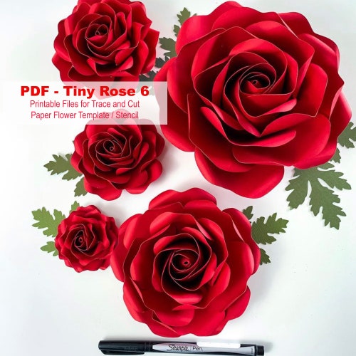 Paper Flowers PDF Tiny Rose 12 Printable Paper Flower - Etsy