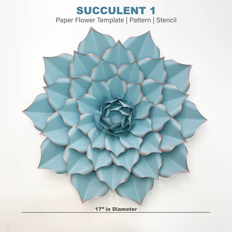 SUCCULENT 1 PDF Printable Giant Paper Flower Template | 3D Large Paper ...