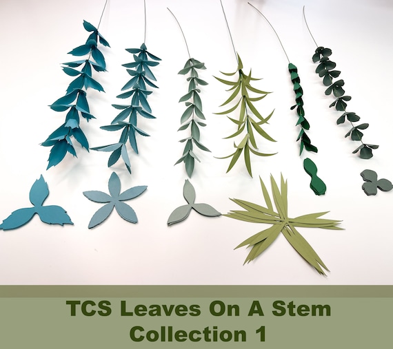 TCS Leaves on a Stem Paper Flower Template Complete Set for | Etsy