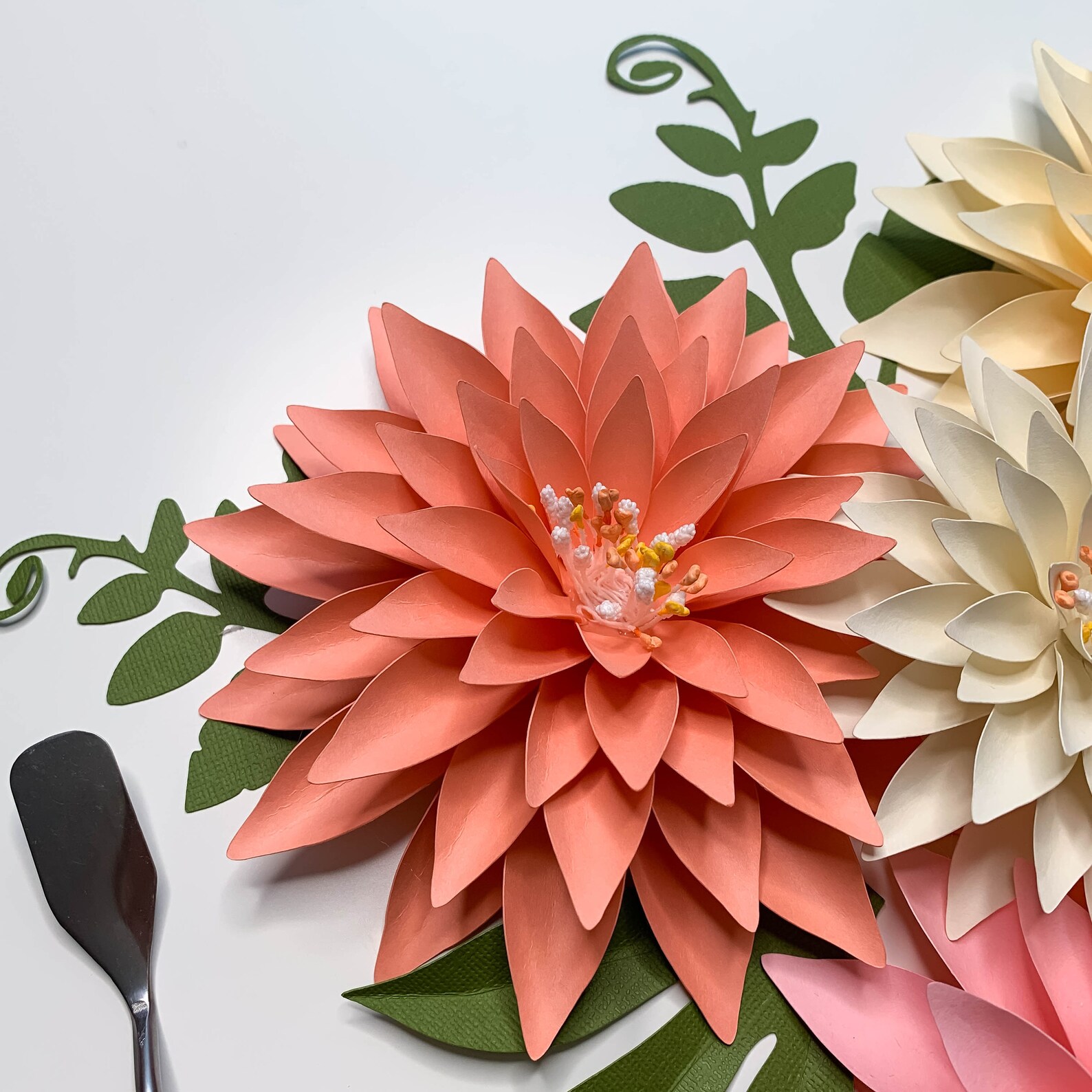 Paper Flowers PDF Printable Trace and Cut Digital Instant Download ...