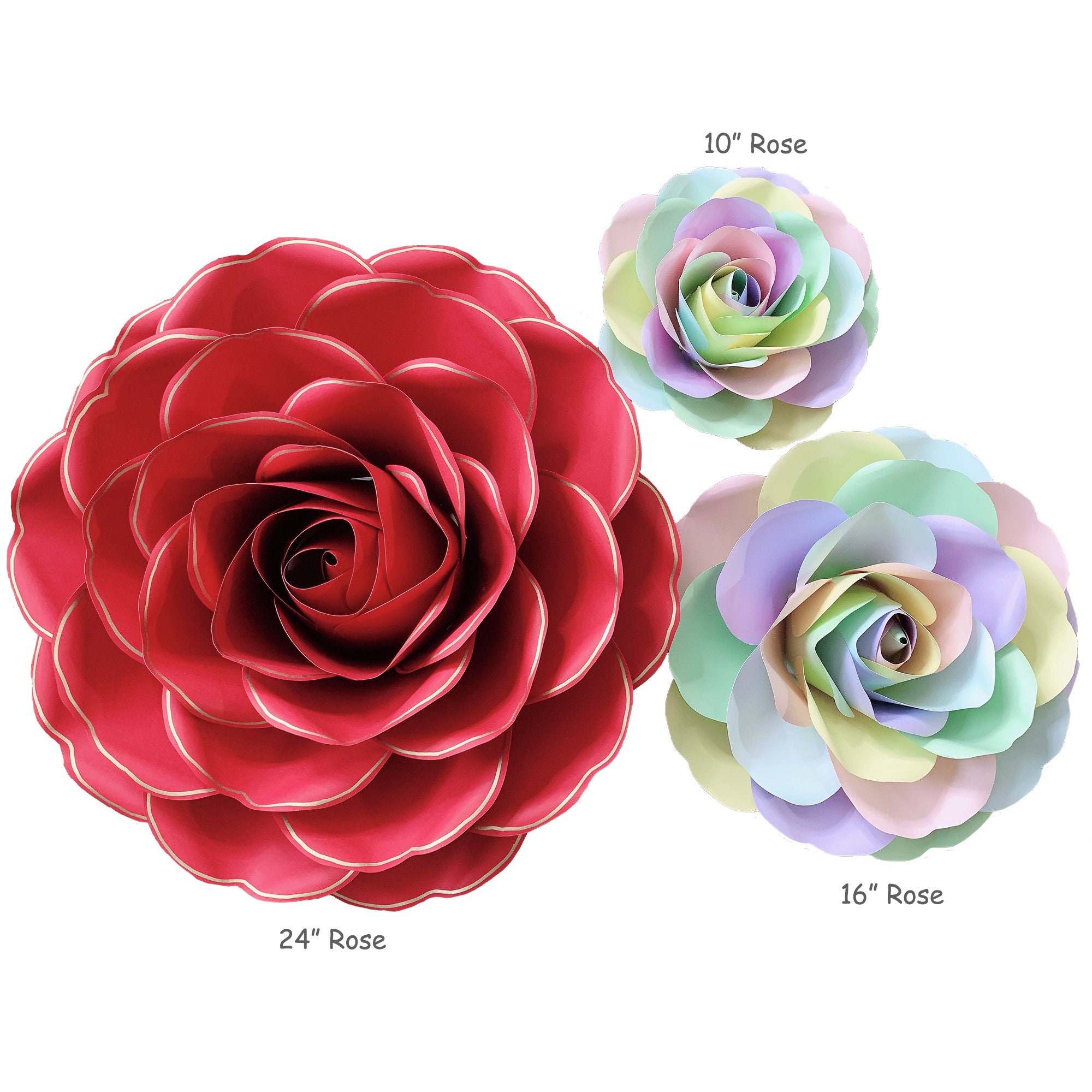 PDF Printable 3 Sizes Charry Rose Templates Stencils | Etsy