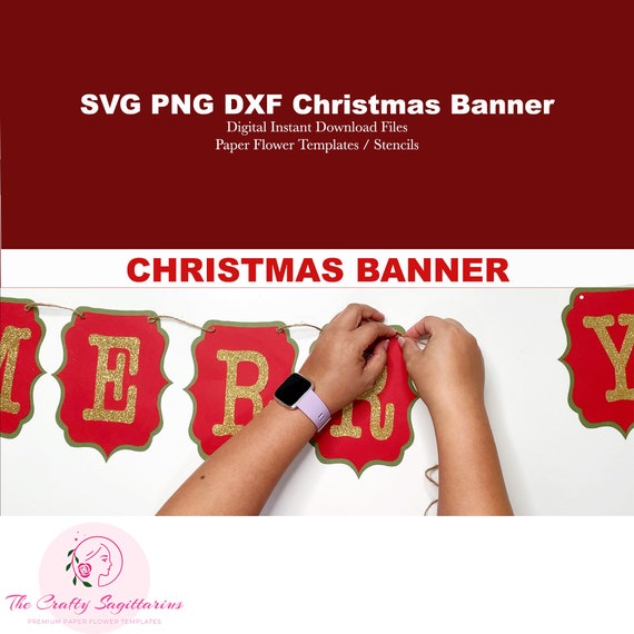 Christmas Banner Diy Project Template Stencil Pattern | Etsy