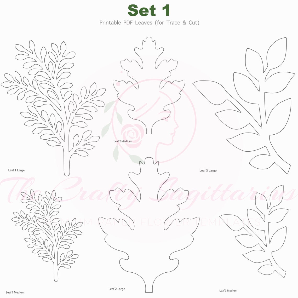 PDF Set 1 Leaves 3 Different Styles 2 Different Sizes Easy to - Etsy