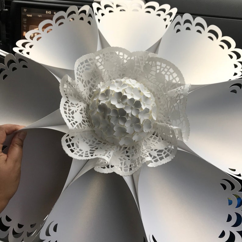 Hydrangea in SVG PNG DXF Paper Flower Template for Cutting Machine ...
