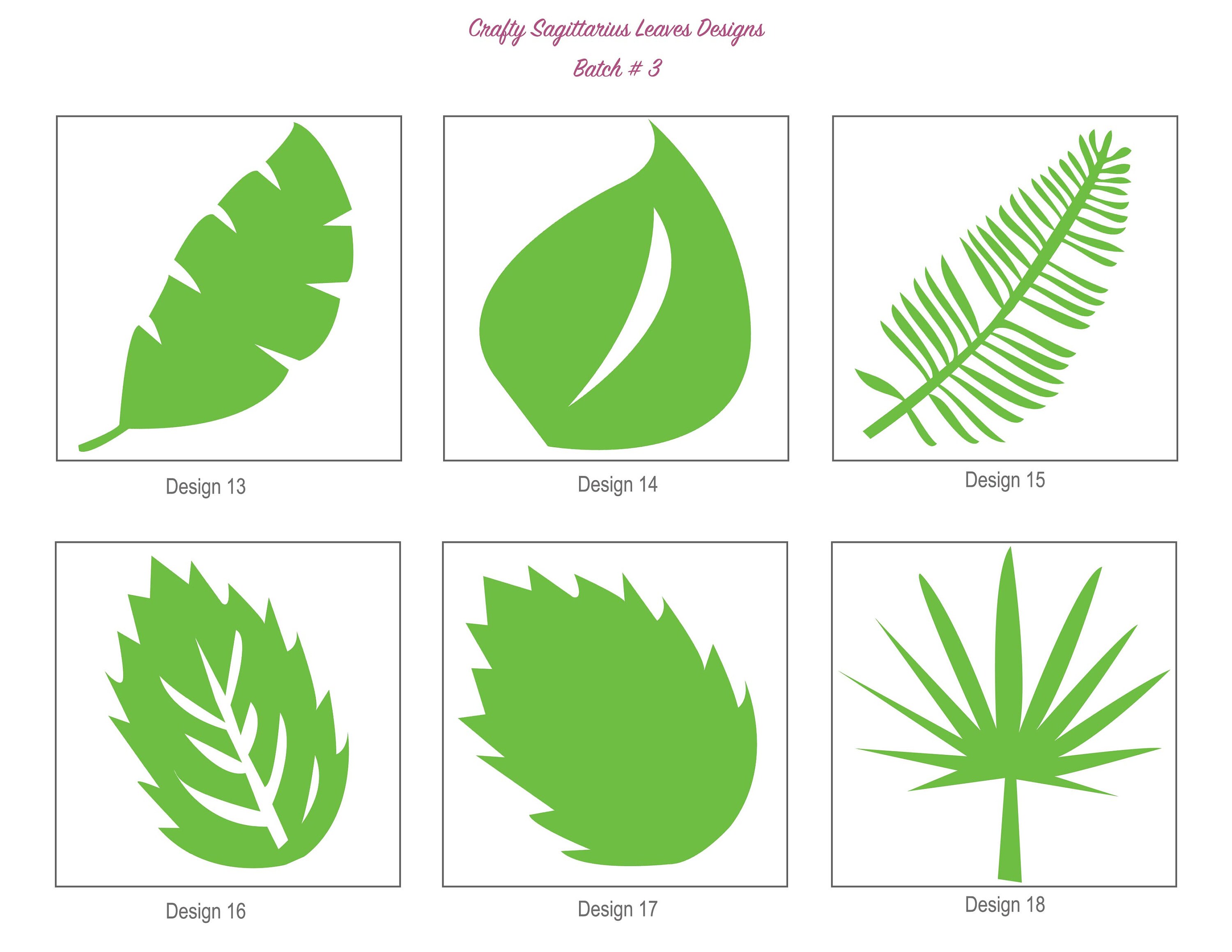 Paper Flowers SVG Digital Leaf Template 17 Cricut And Silhouette Ready Adjustable