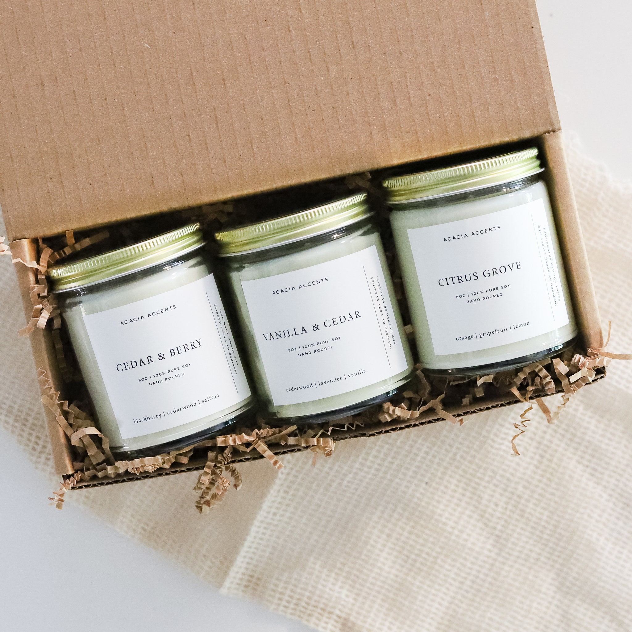 Classic Gift Set 8oz Soy Candles Set of 3 Candles Candle Gift Set ...
