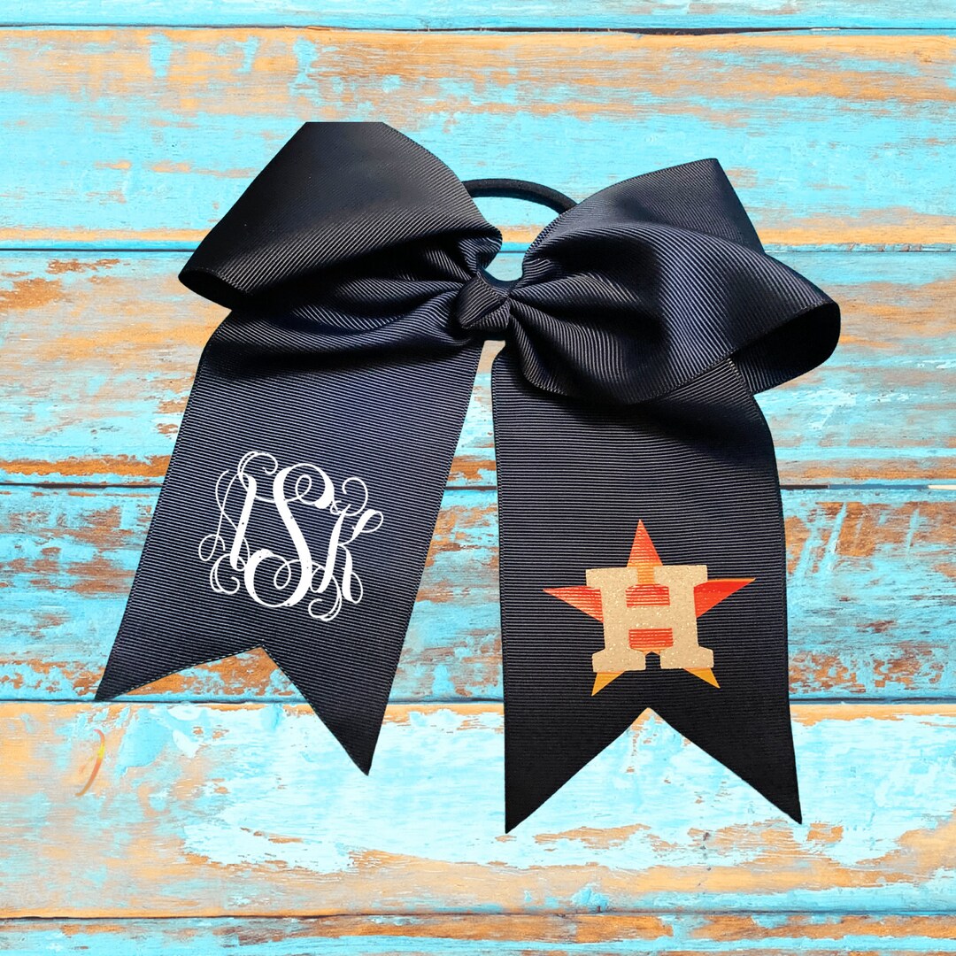 Astros Cheer Bow Baseball Cheer Bow Monogram Cheer Bow Houston Astros ...