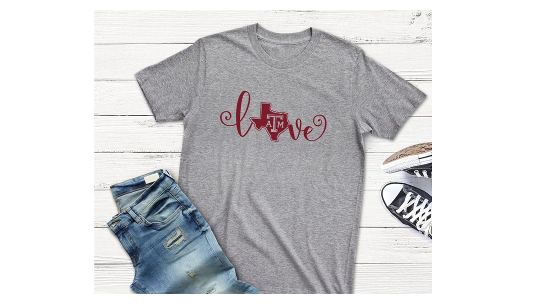 Texas A&M Tee - Love Aggies Tshirt - Texas Aggies Shirt - I Love Texas ...