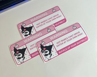 Anime Car Warning Decal - Etsy